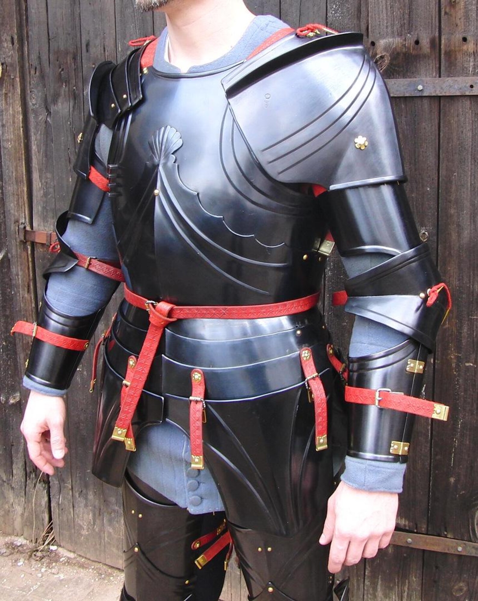 Medieval Knight Steel Battle German Gothic Rider Half Body Armor ...
