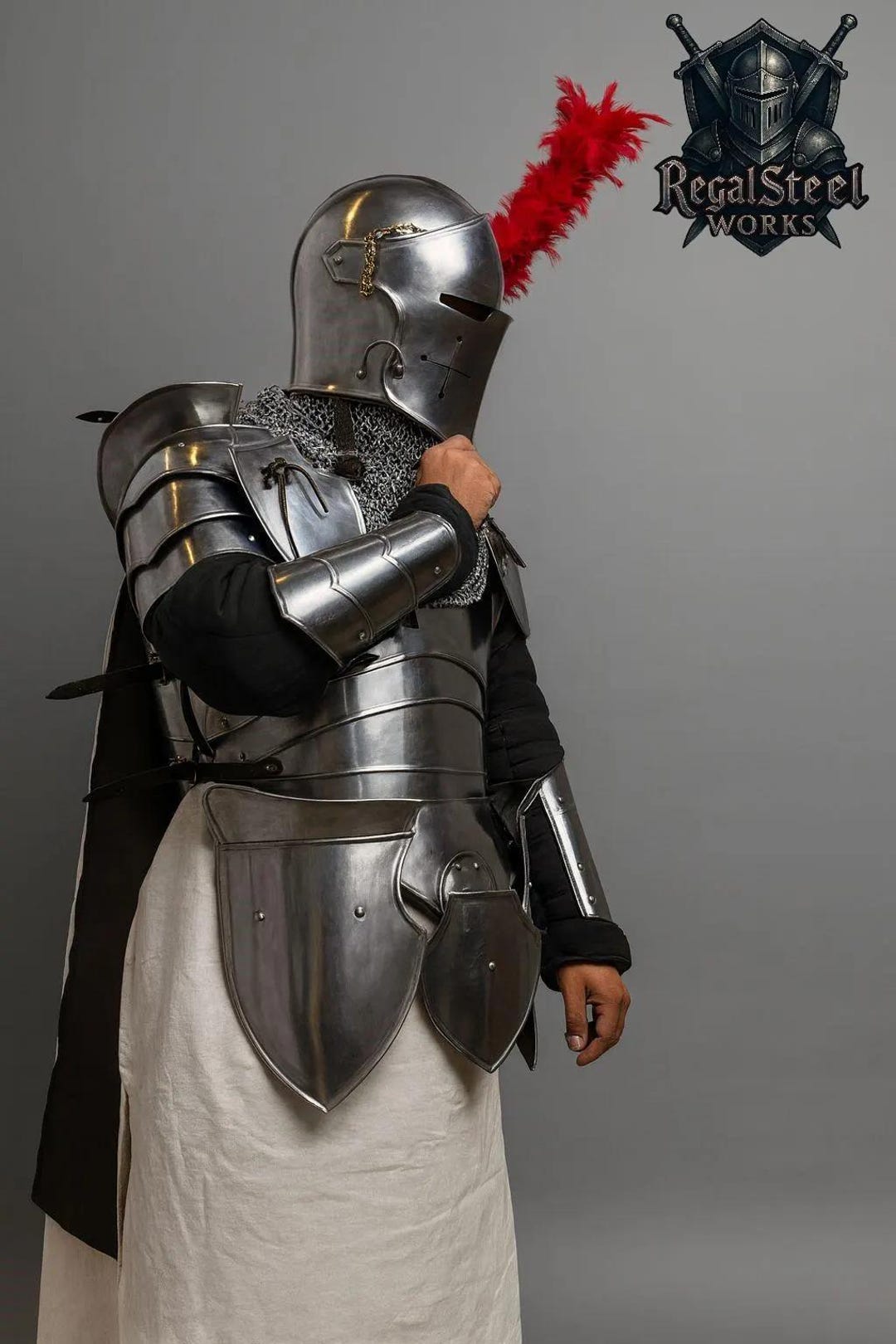 Medieval Knight Full Armor Set | 18 Gauge Steel LARP Cosplay Costume - Etsy