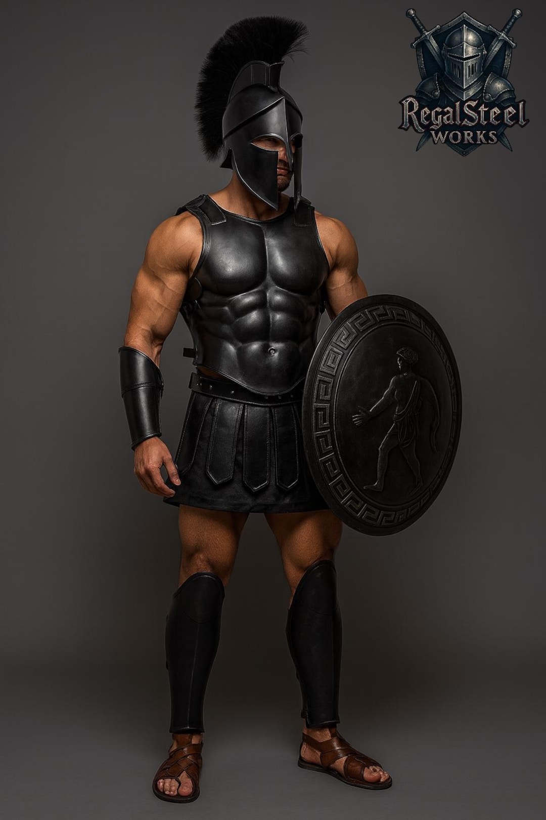 Greek Full Body Armor - Corinthian Helmet,muscle Cuirass,greek Shield ...