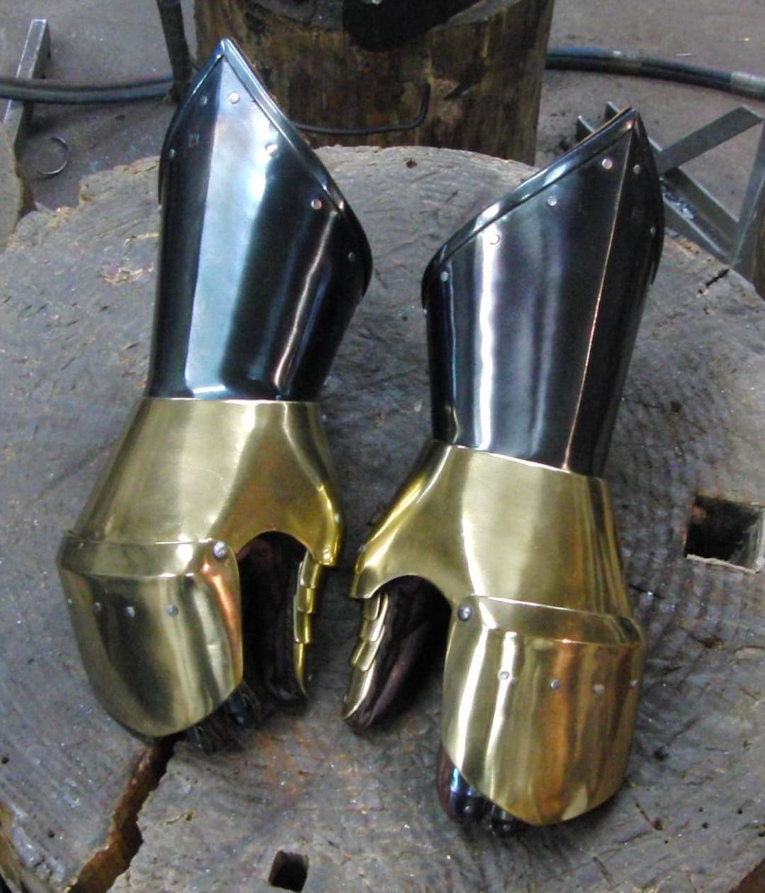 Medieval Knight Steel Battle Gothic German Mitten Pair of Steel ...