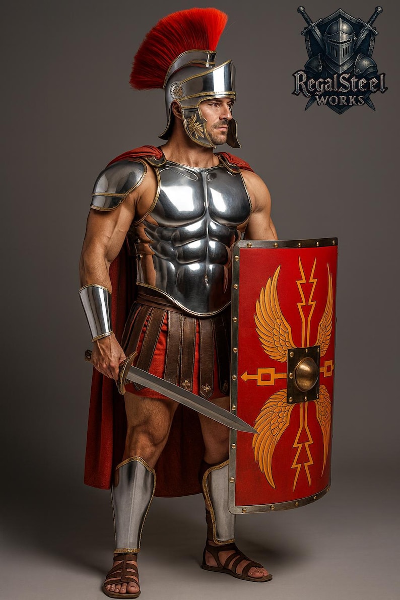 Roman Empire Centurian Full Body Costume Roman Attic Helmet,muscle ...
