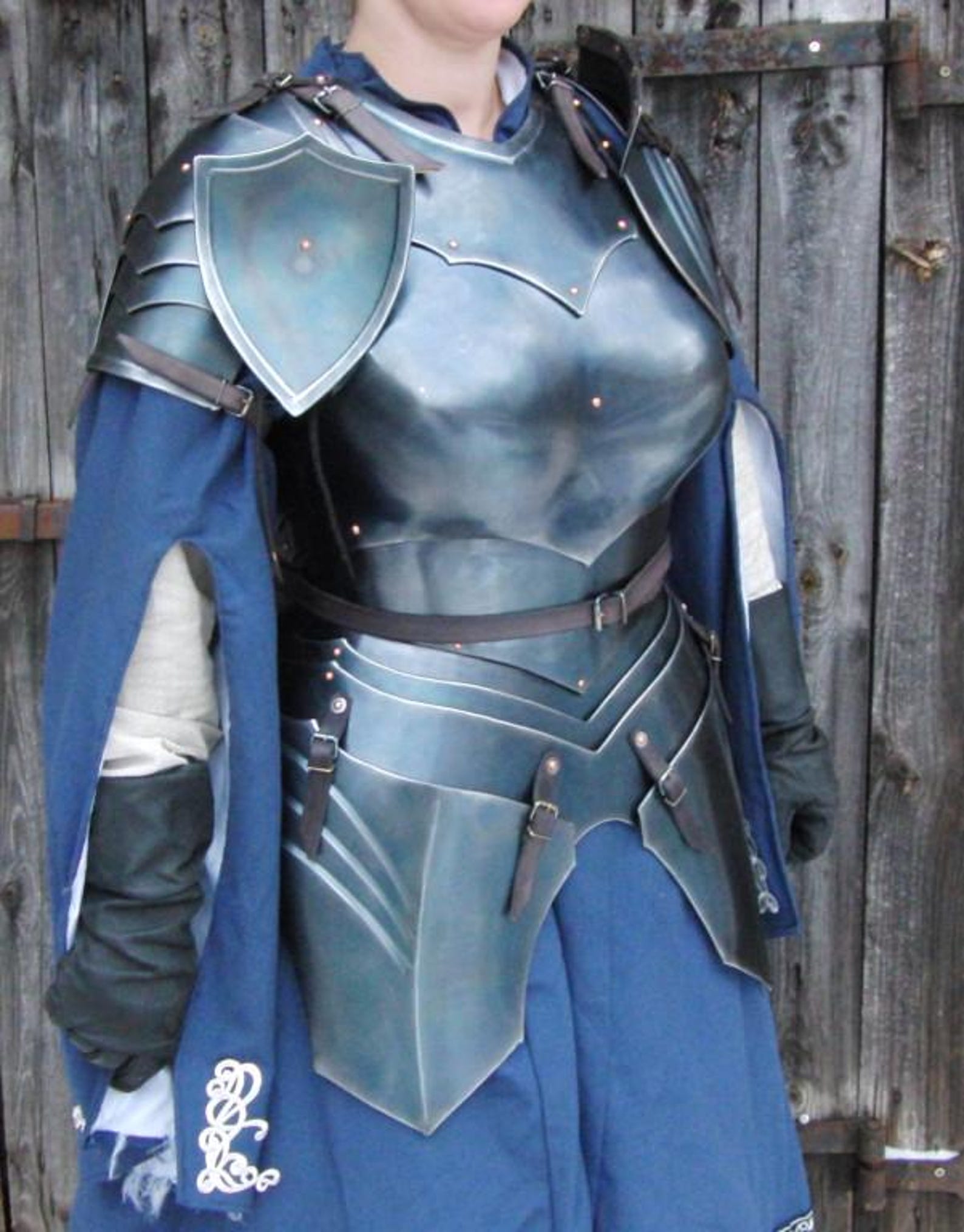 Medieval Knight Blued Steel Fantasy Lady Half Body Plate Armor Suit ...