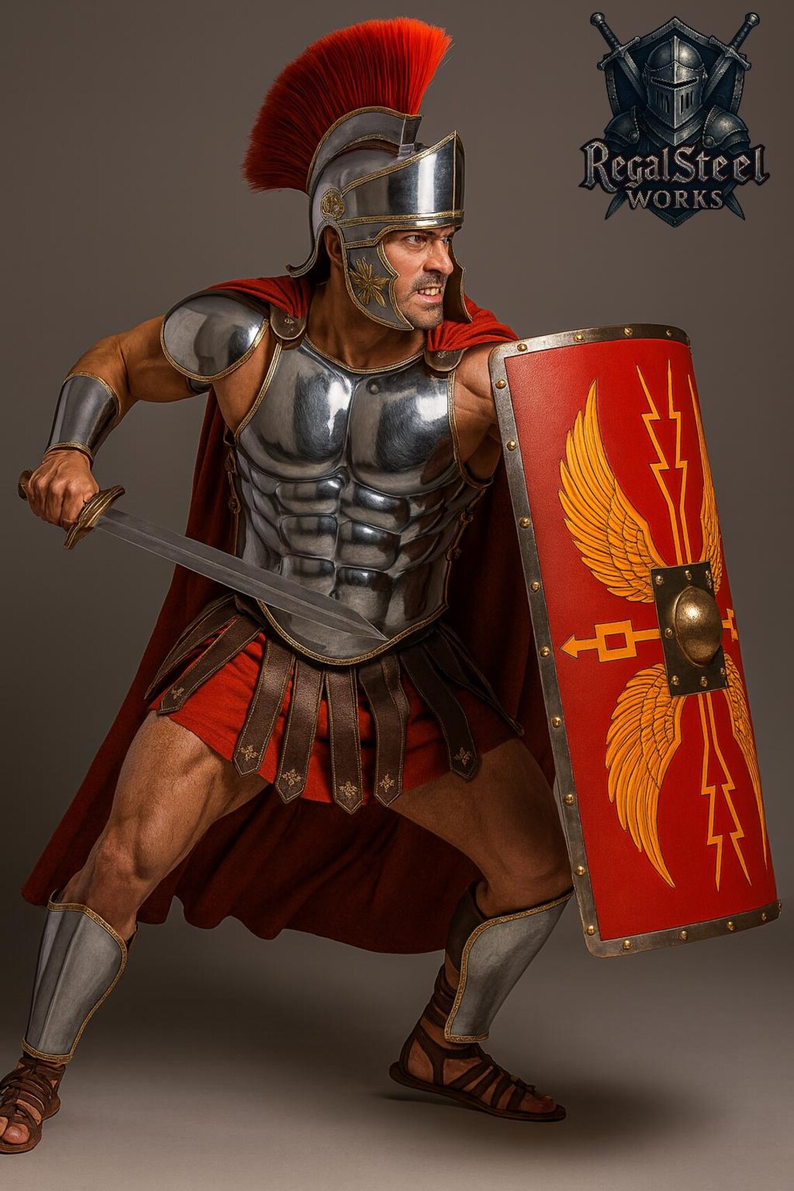 Roman Empire Centurian Full Body Costume Roman Attic Helmet,muscle ...