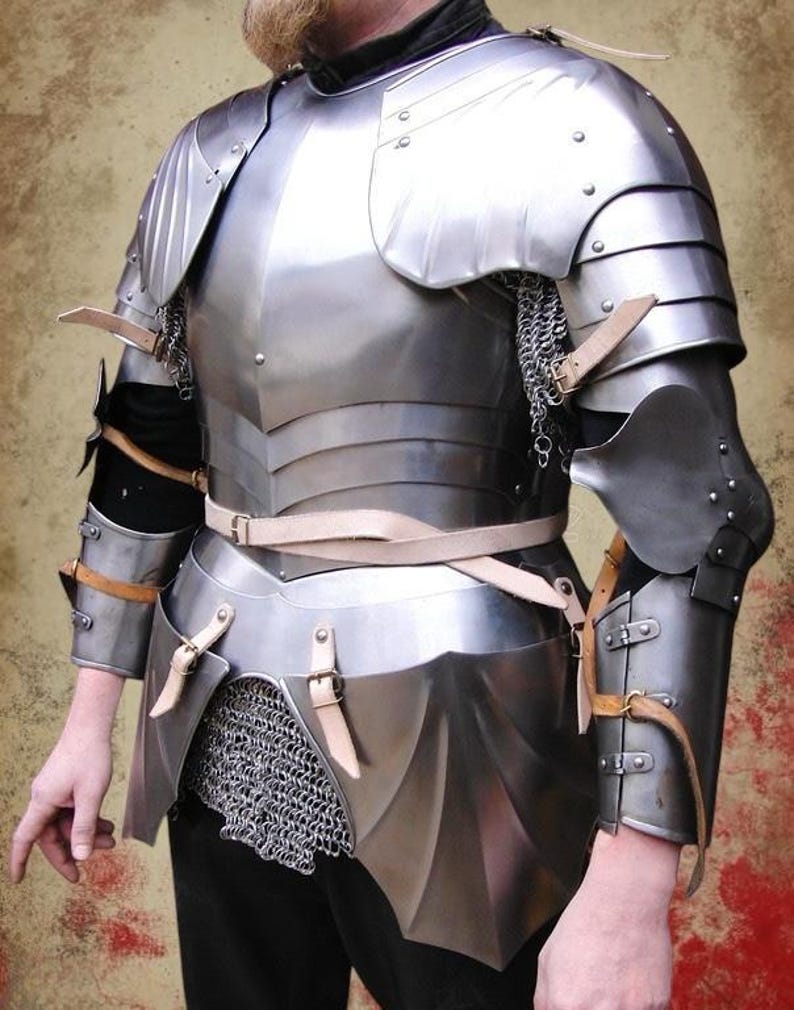 Medieval Knight Lady Half Body Armor Female Steel Knight Armor Suit ...