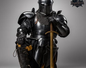 18-gauge Steel Barbuta Knight Armor Set • Medieval Reenactment LARP ...