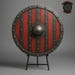 Viking Raider Shield – Red Wood Plank Design With Black Iron Studs ...
