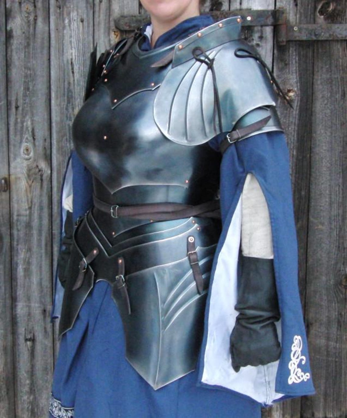 Medieval Knight Blued Steel Fantasy Lady Half Body Plate Armor Suit ...