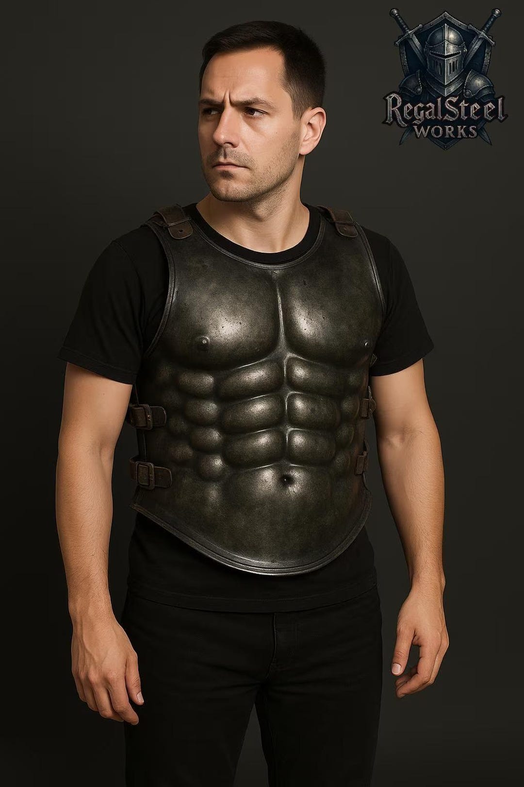 Medieval Knight Steel Dark Bronze Muscle Cuirass – Spartan-inspired ...