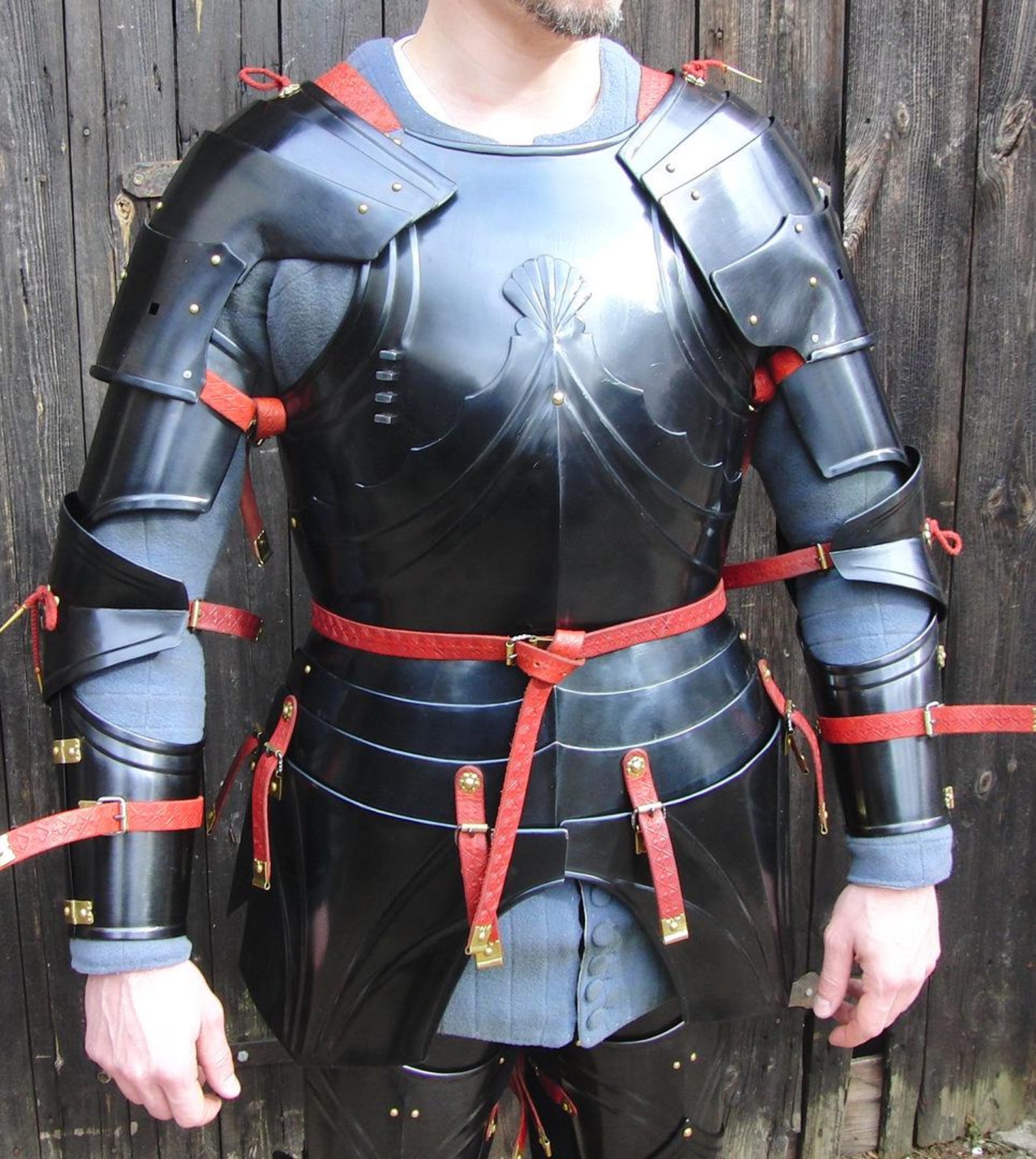 Medieval Knight Steel Battle German Gothic Rider Half Body Armor ...