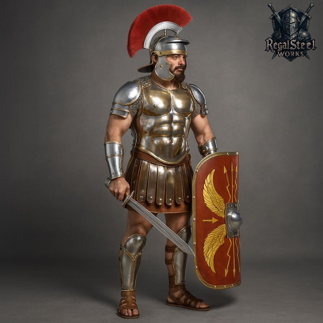 Roman Empire Centurian Full Body Costume Roman Gallic Helmet,muscle ...