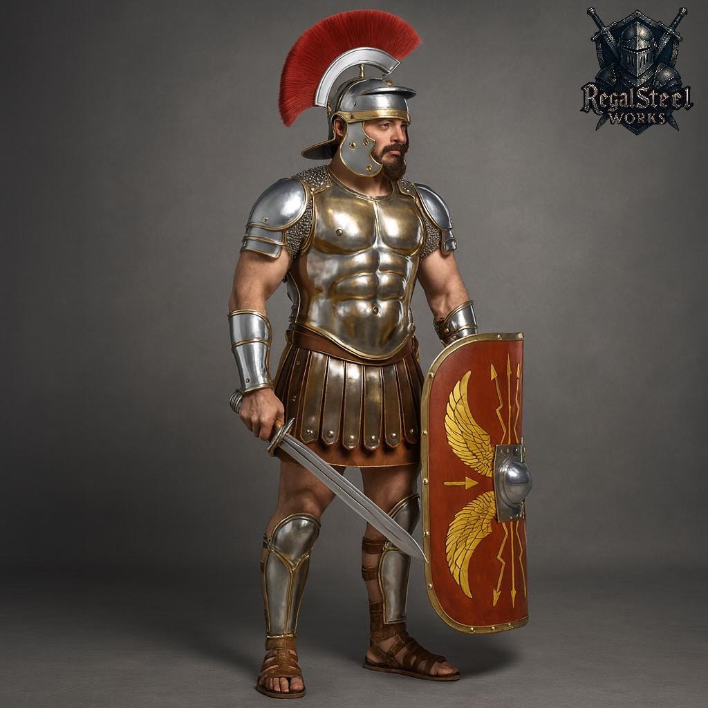 Roman Empire Centurian Full Body Costume Roman Gallic Helmet,muscle ...