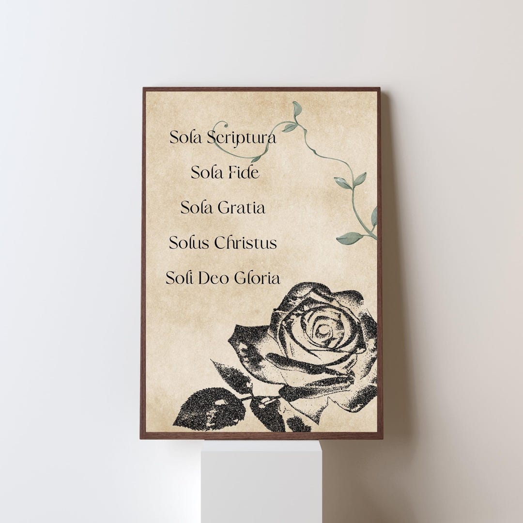 The Five Solas Reformation Christian Wall Art Scripture Poster Bible ...