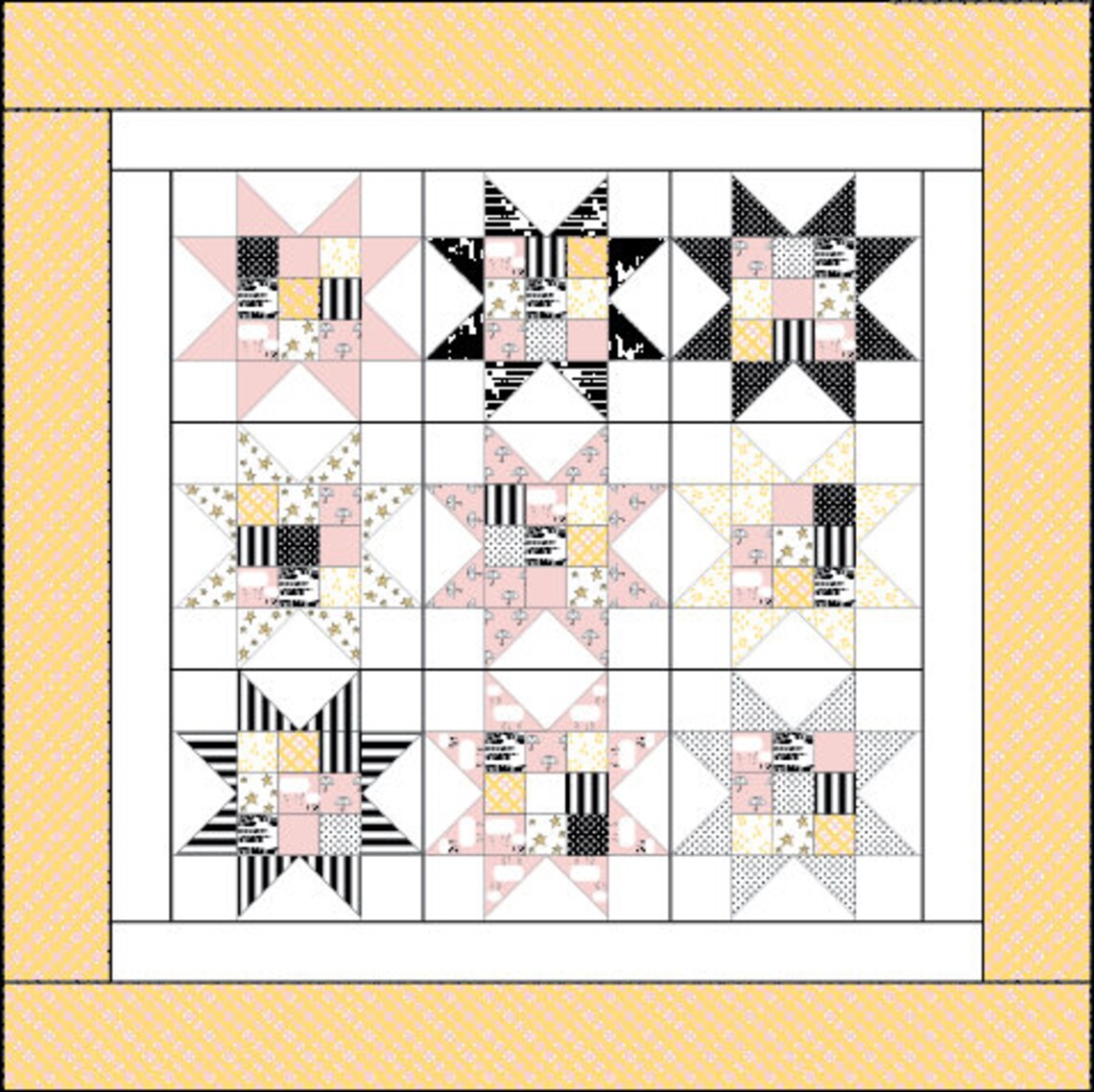 PDF Patternthe Scrappy Sawtooth Quilt Pattern - Etsy