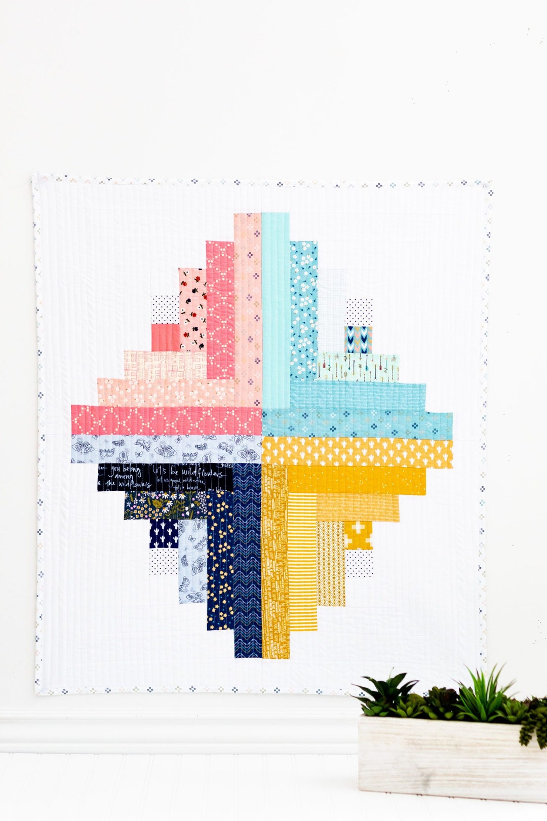 PDF Patternthe Modern Log Cabin Mini Quilt Pattern - Etsy