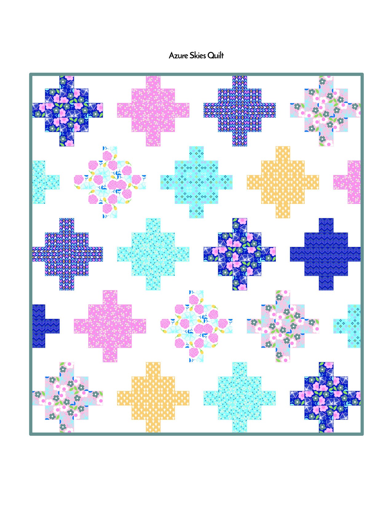 PDF Pattern--the Azure Skies Quilt Pattern - Etsy