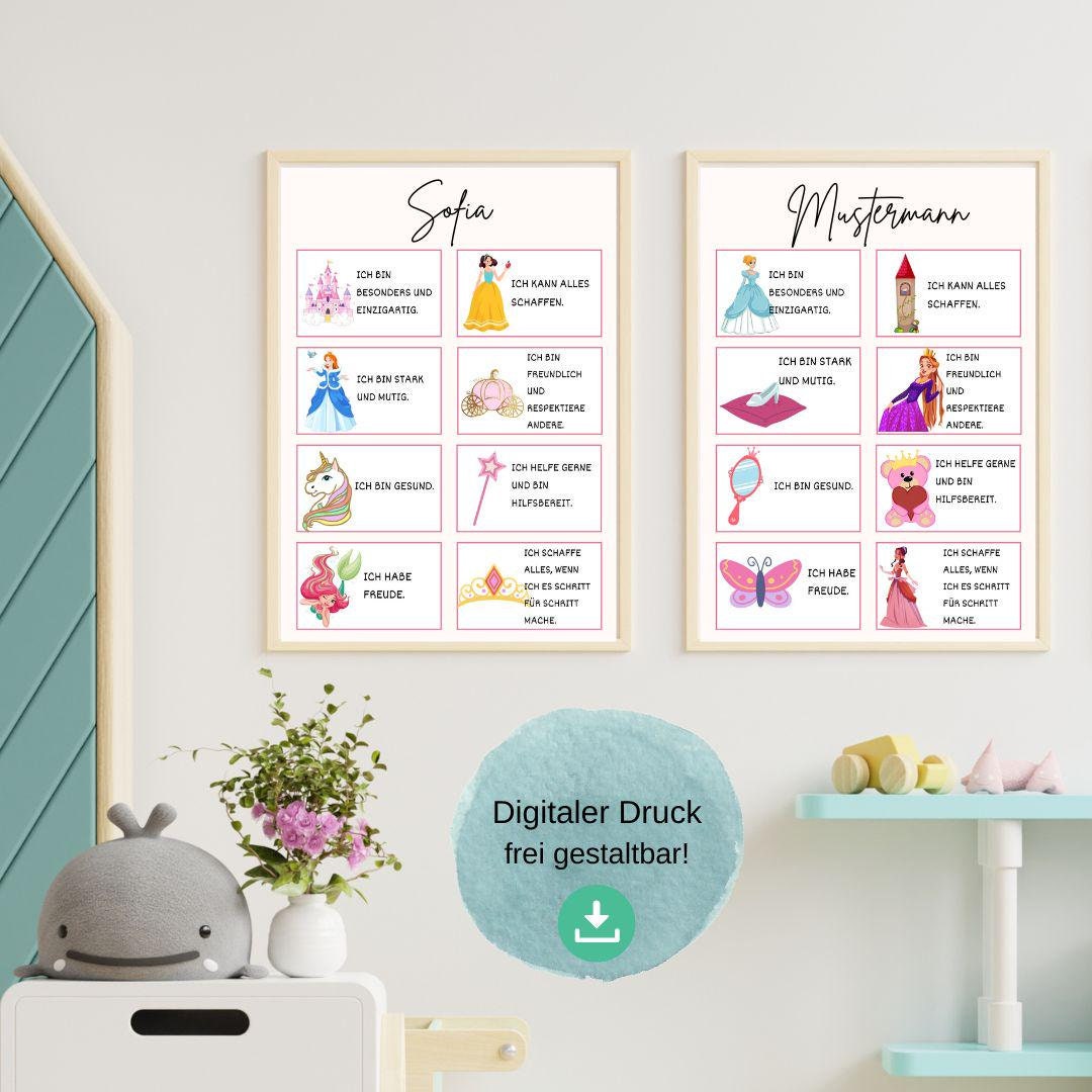 Inspirational Affirmation Cards for Kids – Disney Princess Theme - Etsy