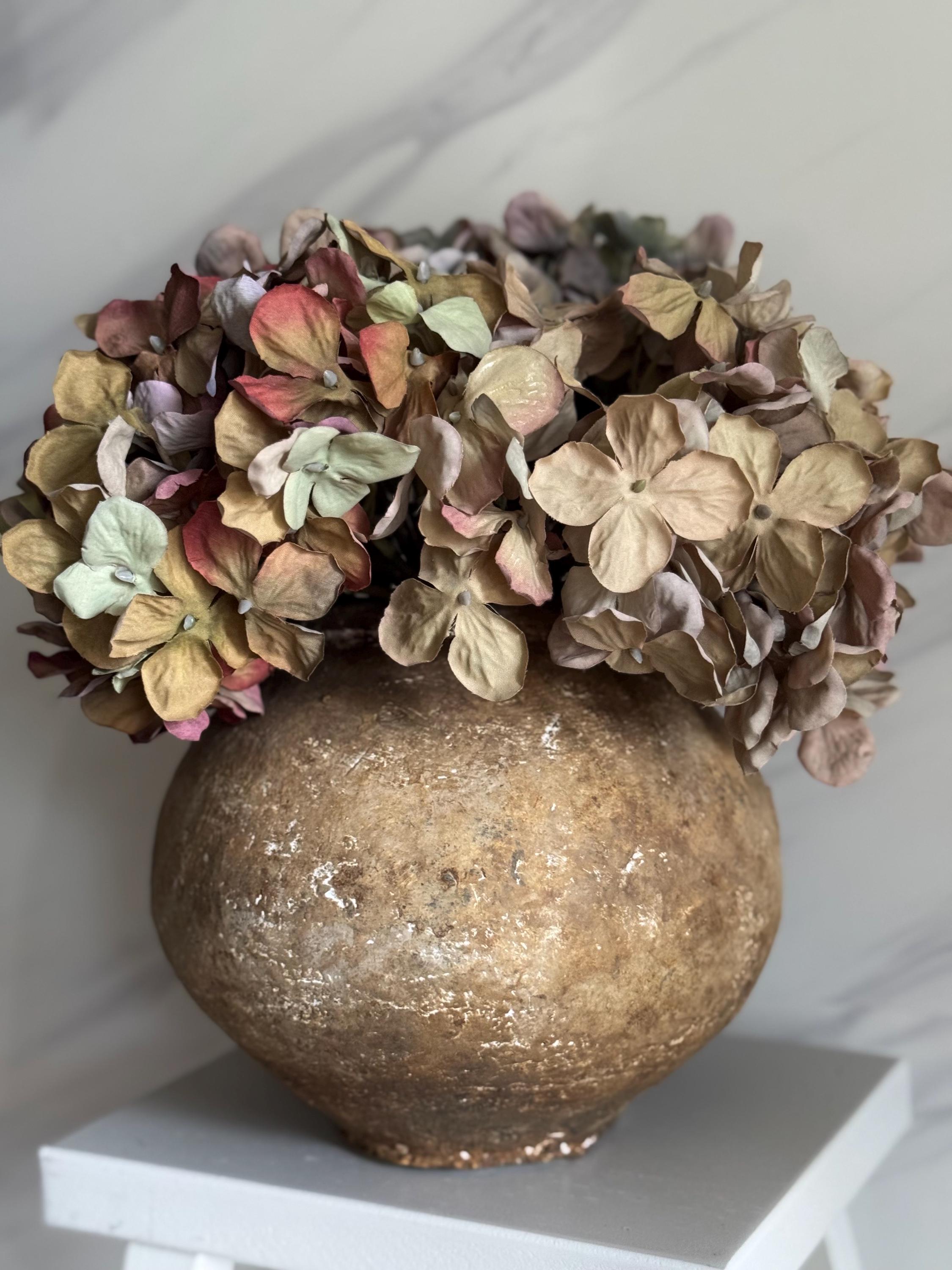 Round Brown Distressed Vase - Etsy