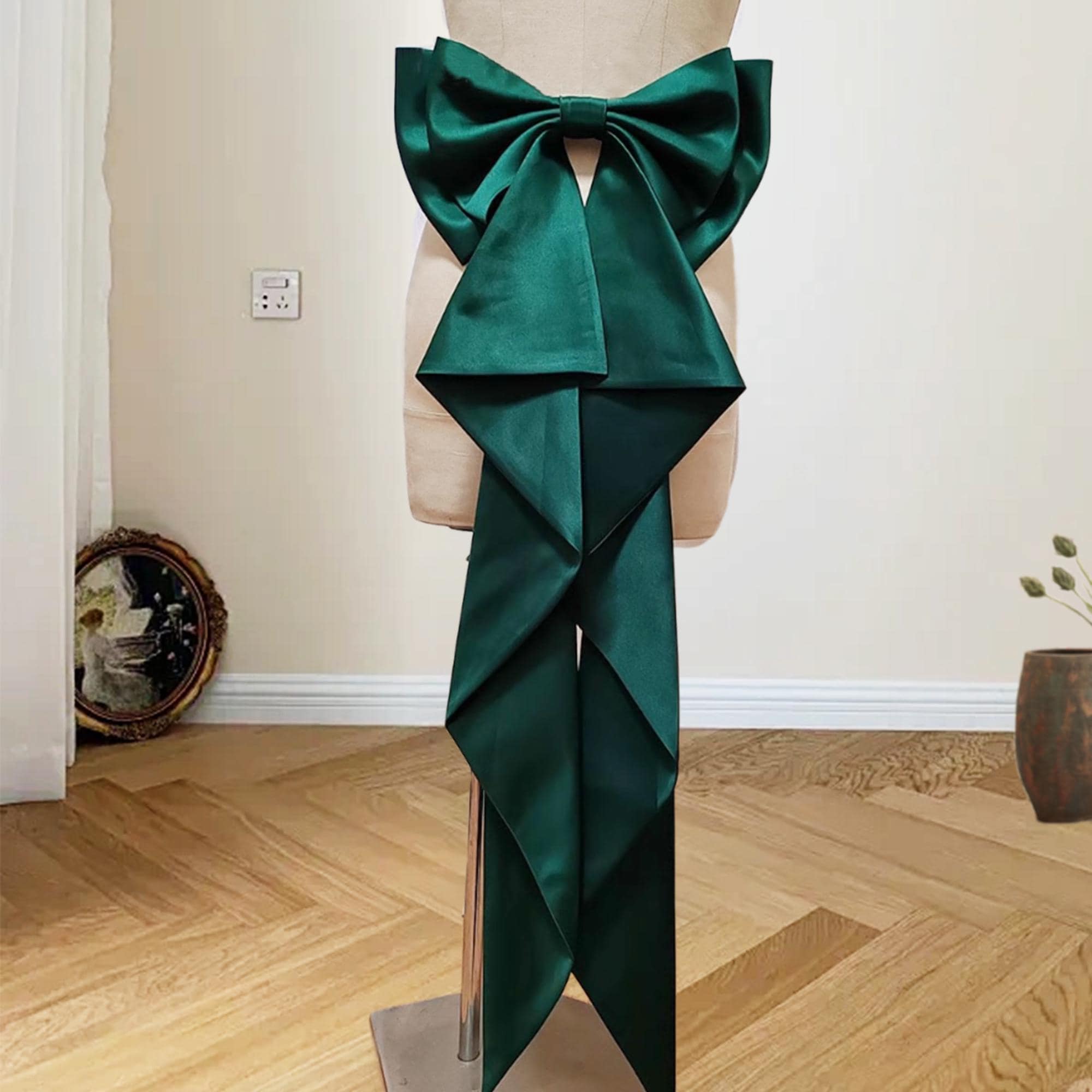 Large Satin Bow, Detachable Pink Ribbon Bow for Formal Dress, Handmade ...