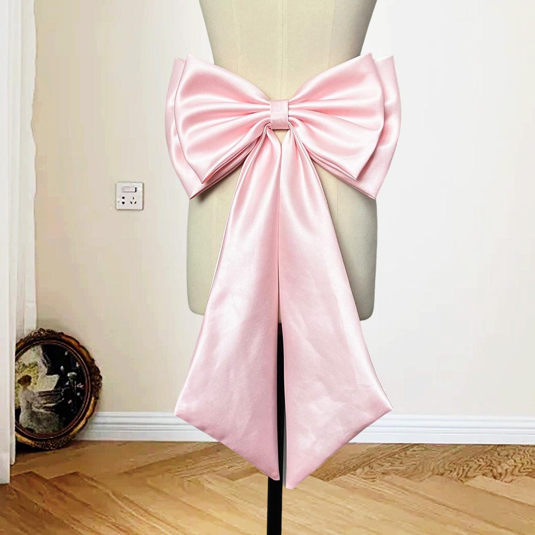 Detachable Bow With Train, Handmade Church Wedding Bows, Satin Bridal ...