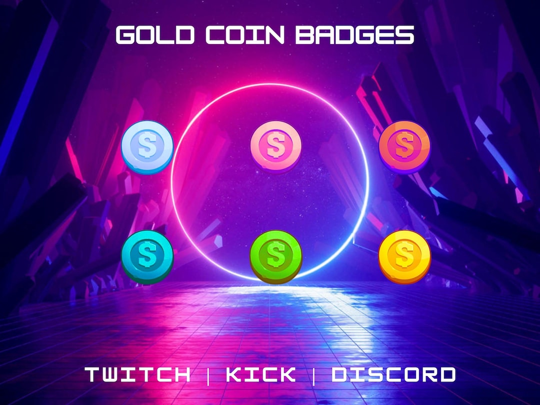6 Twitch Sub Badges Gold Coin Sub Badges Discord Badges Channel Point ...