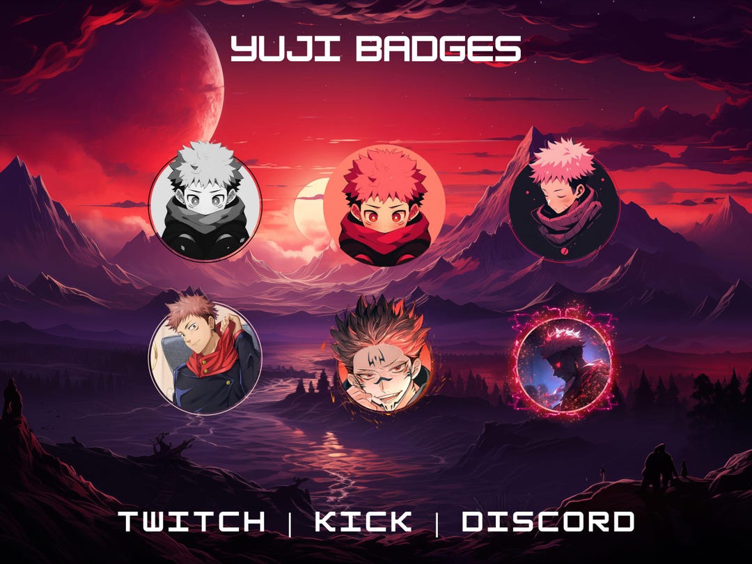6 Fictional Sub Badges Twitch, Youtube, Discord Bit & Sub Badges Anime ...