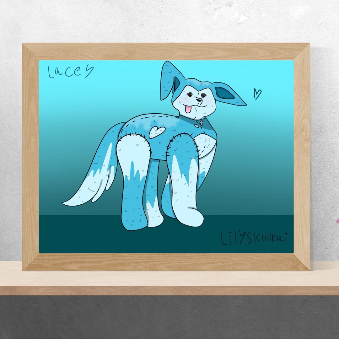 Digital Download Original Character Drawing Blue Dog lacey by ...