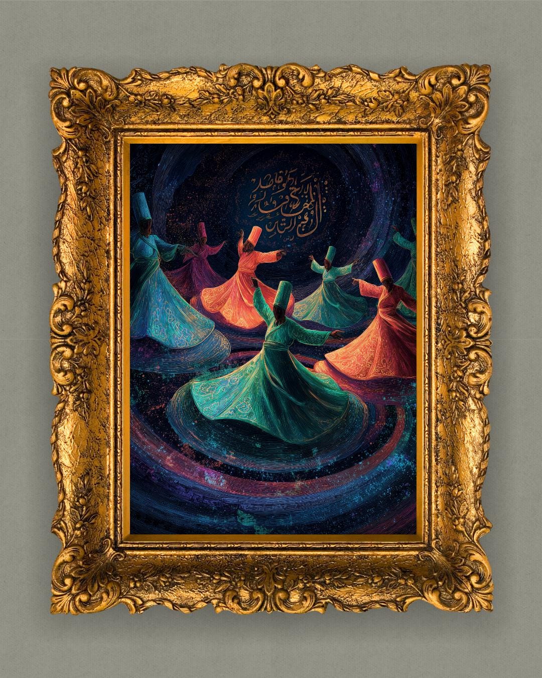 Sufi Whirling Dervish Print: Islamic Mystic Dance, Rumi Art (digital ...
