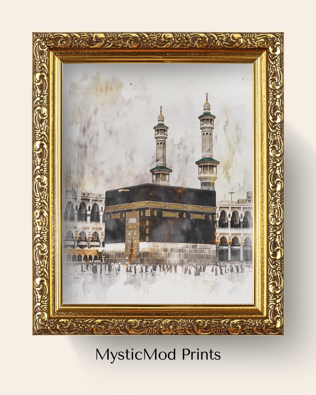 Kaaba Watercolour Print, Islamic Mecca Art, Muslim Home Decor (digital ...