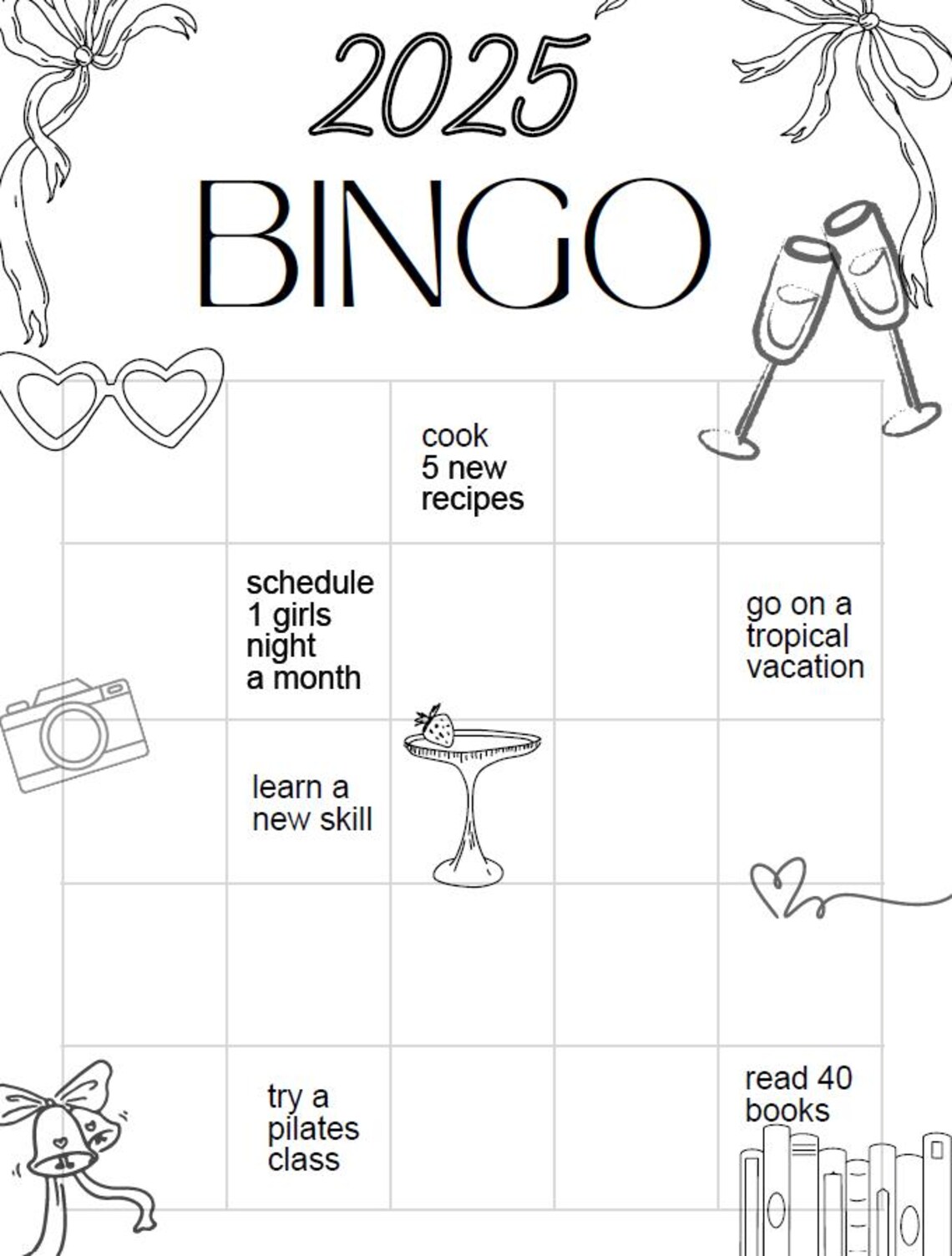 2025 Bingo Card - Etsy