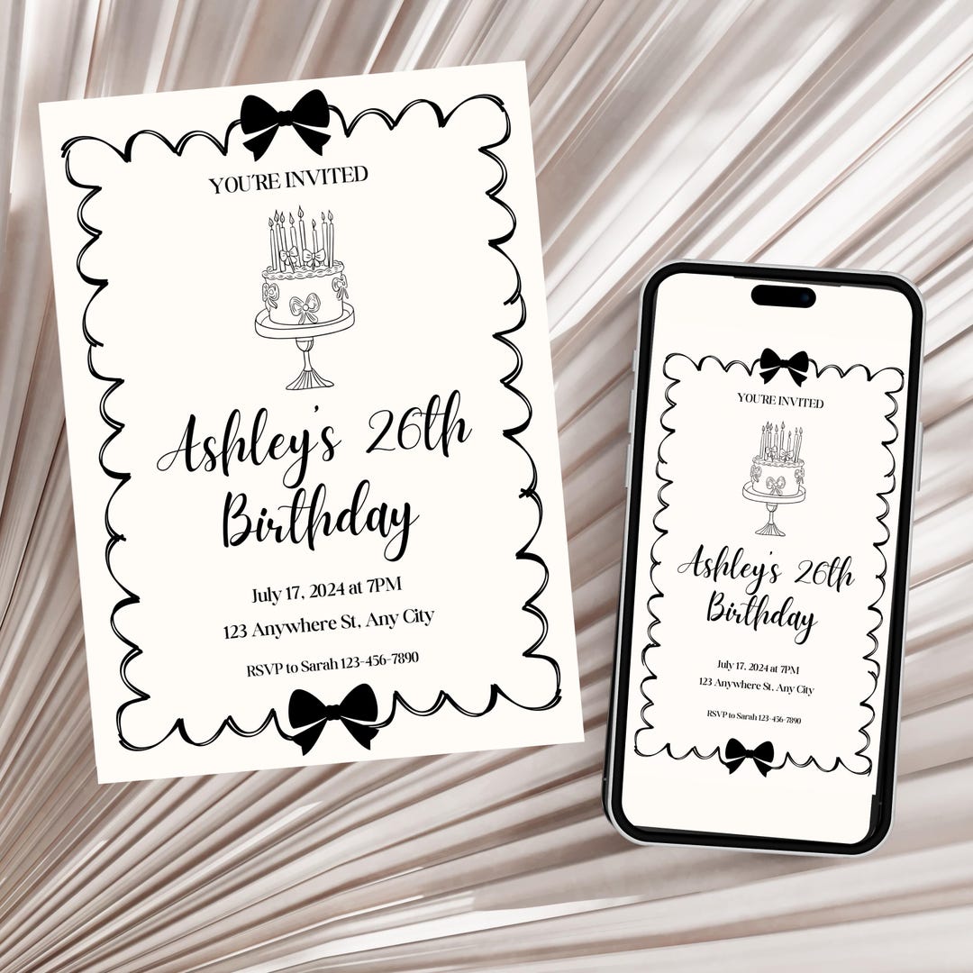 Birthday Party Invitation, Digital Download, Editable Birthday Invite ...