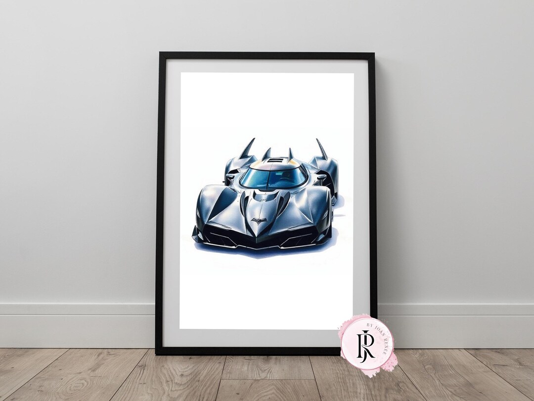 Watercolour Batmobile Print Movie-inspired Car Art Fan Art Boys Decor ...