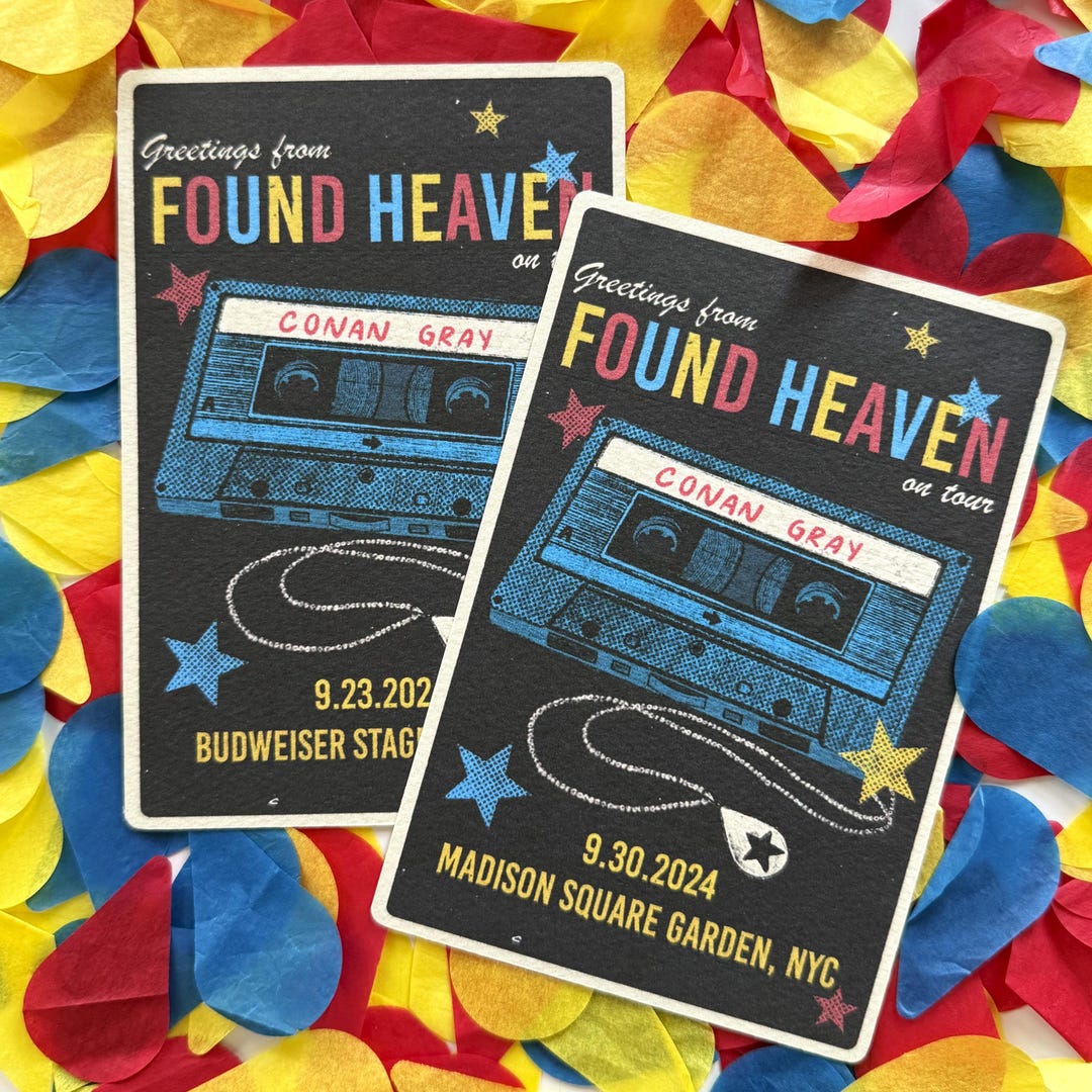 Conan Gray Found Heaven Tour Custom Postcard + Confetti - Etsy