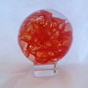 Glass Sphere in Red With Bubbles - Etsy