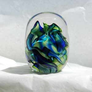 Small Glass Paperweight in Cobalt and Lime - Etsy