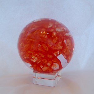Glass Sphere in Red With Bubbles - Etsy