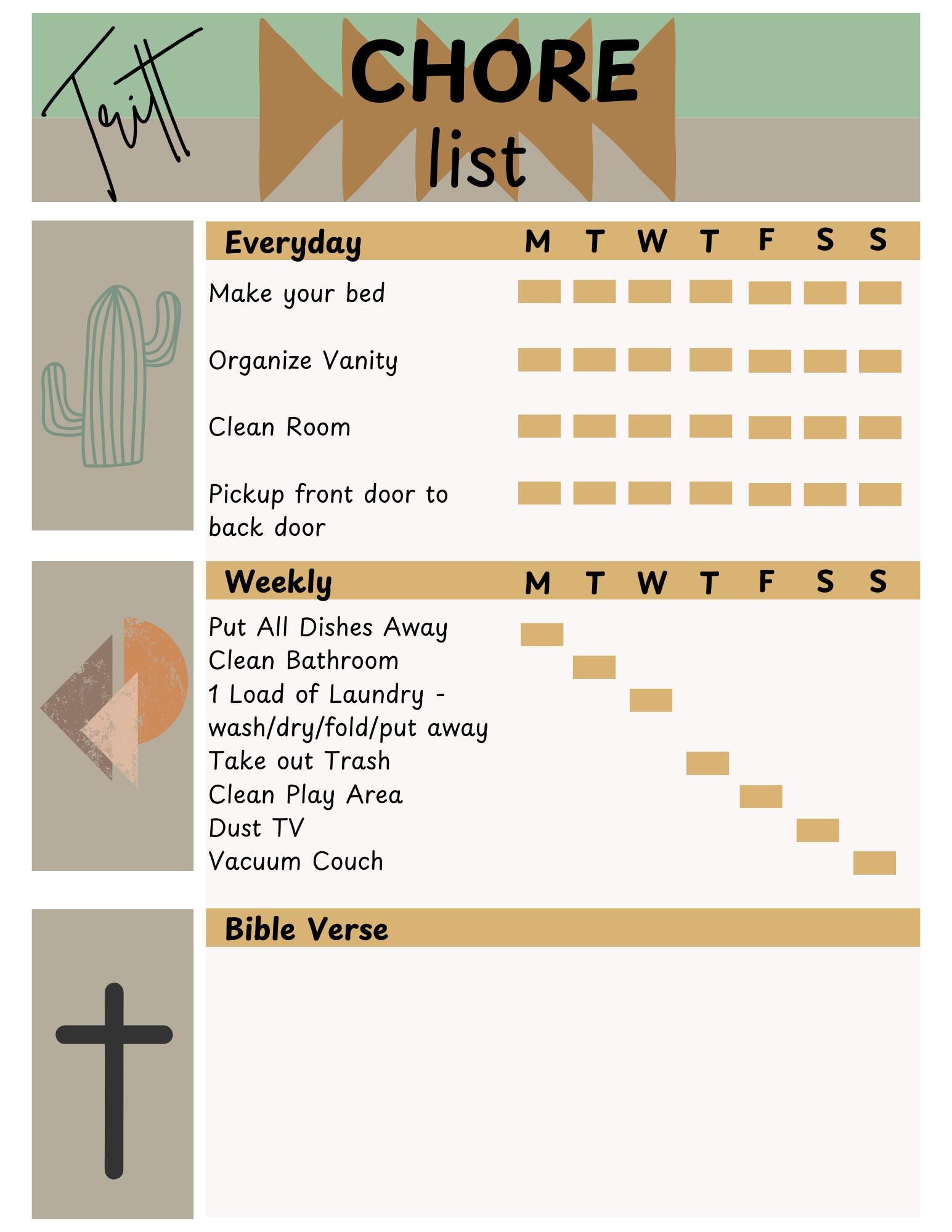 Editable Boys School Day Routine Chart | Canva Template | Printable ...