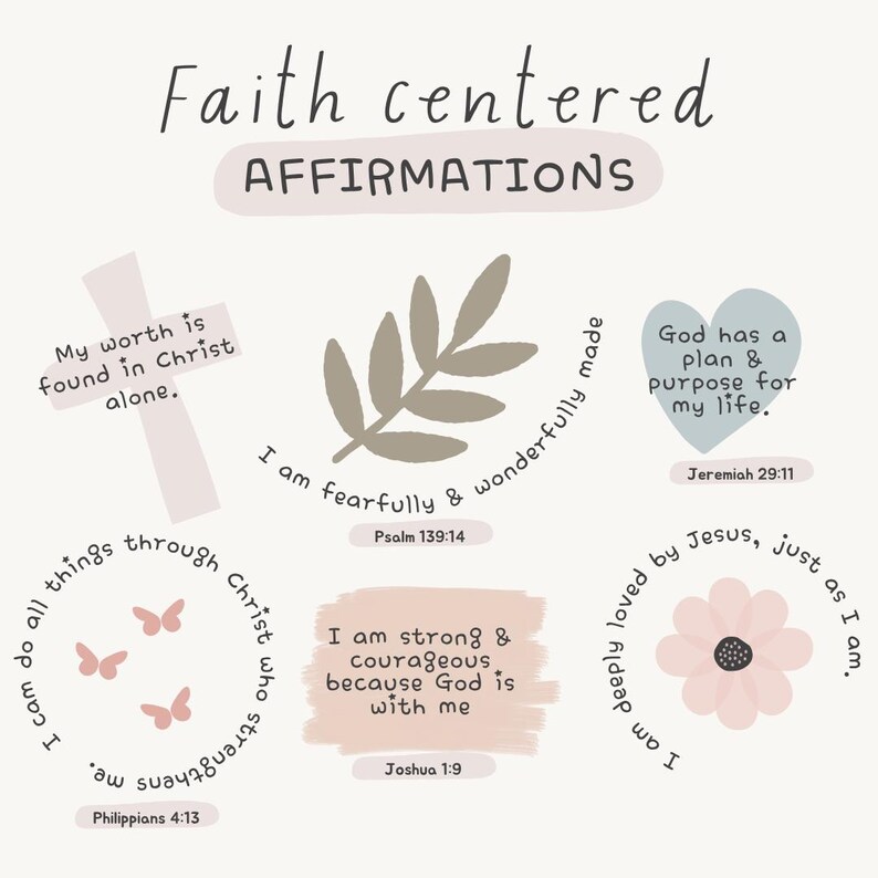 Faith Based Daily Affirmations Printable | Christian Girl Positive ...