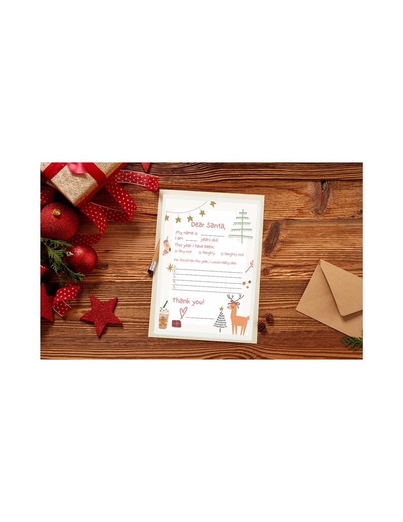 Girls Letter to Santa Template | Editable Canva Christmas Printable ...