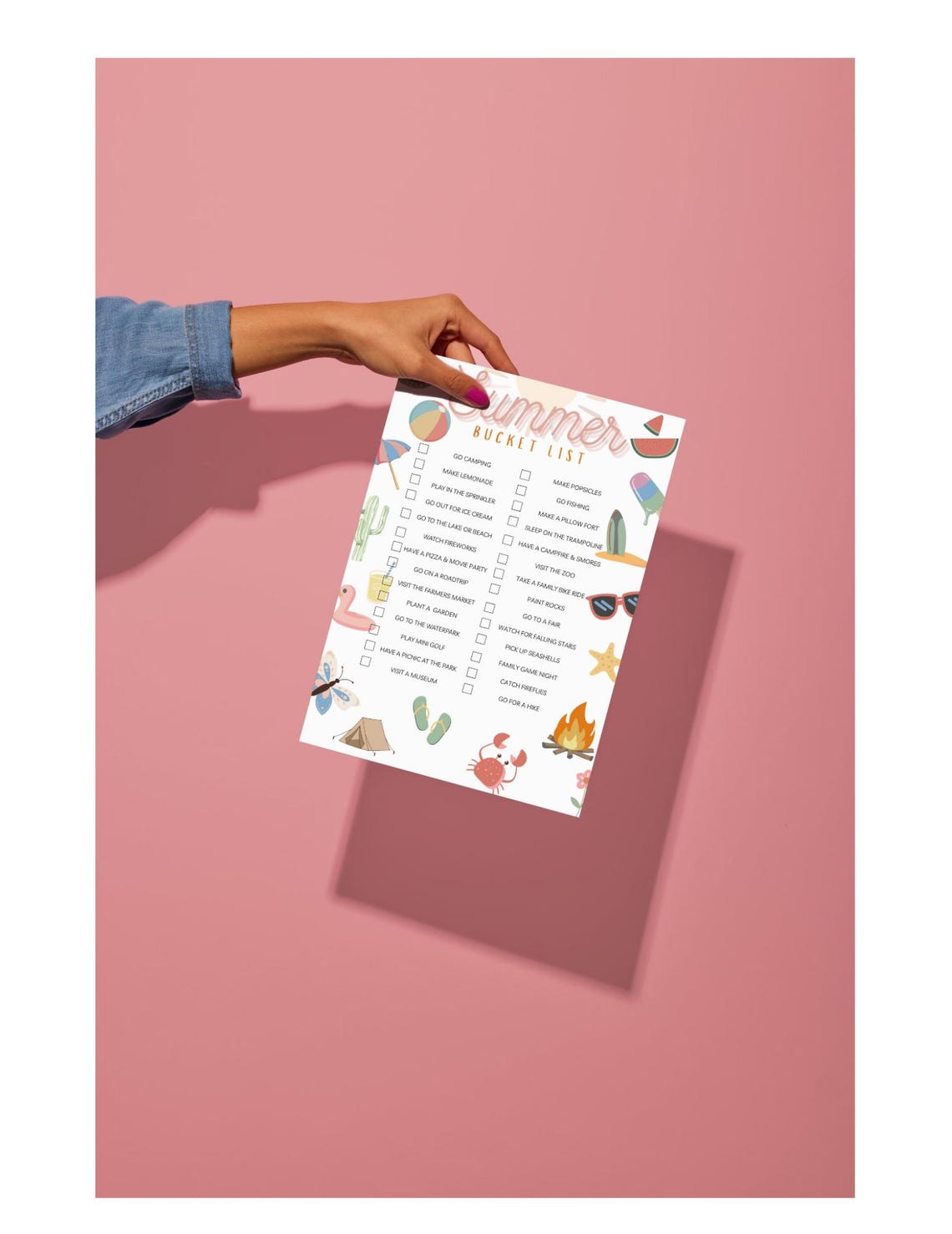 Editable Summer Bucket List for Kids | Canva Template | Printable ...