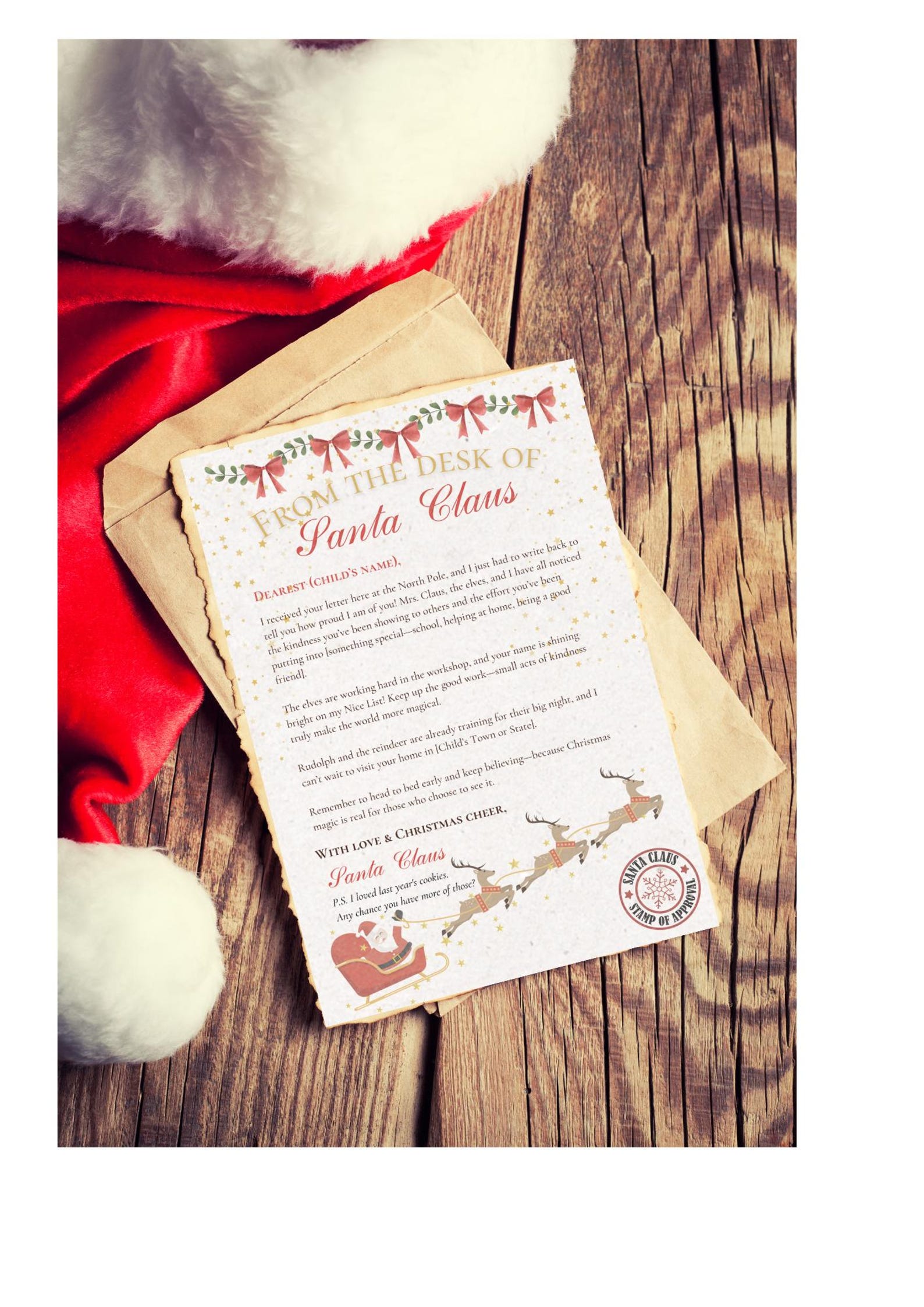 Modern Minimal Santa Reply Letter Template | Editable Canva Christmas ...