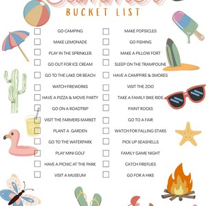 Editable Summer Bucket List for Kids | Canva Template | Printable ...