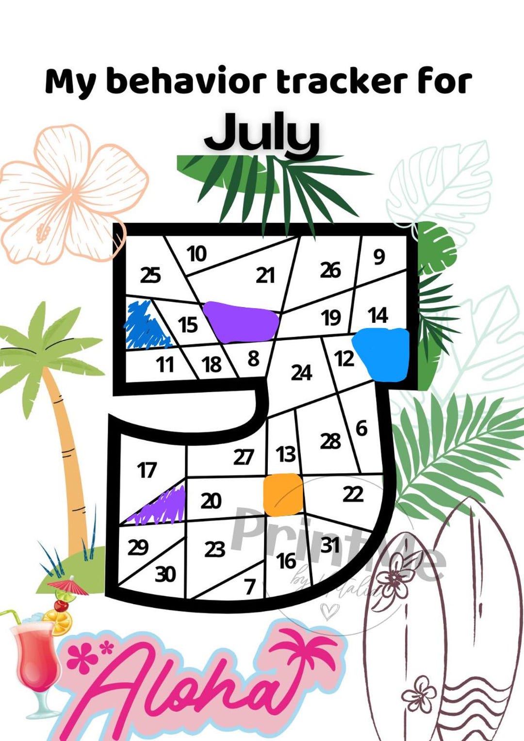 Behavior Tracker Printable, Habit Tracker, Monthly Tracker, Goal ...