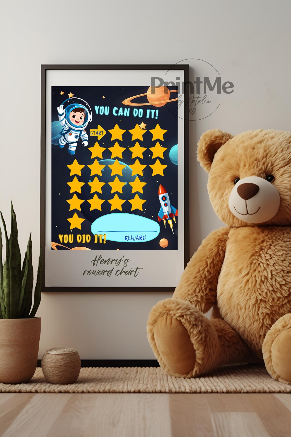 Galaxy Cosmic Toddler Reward Chart, Printable Sticker Chart, Kids Chore ...