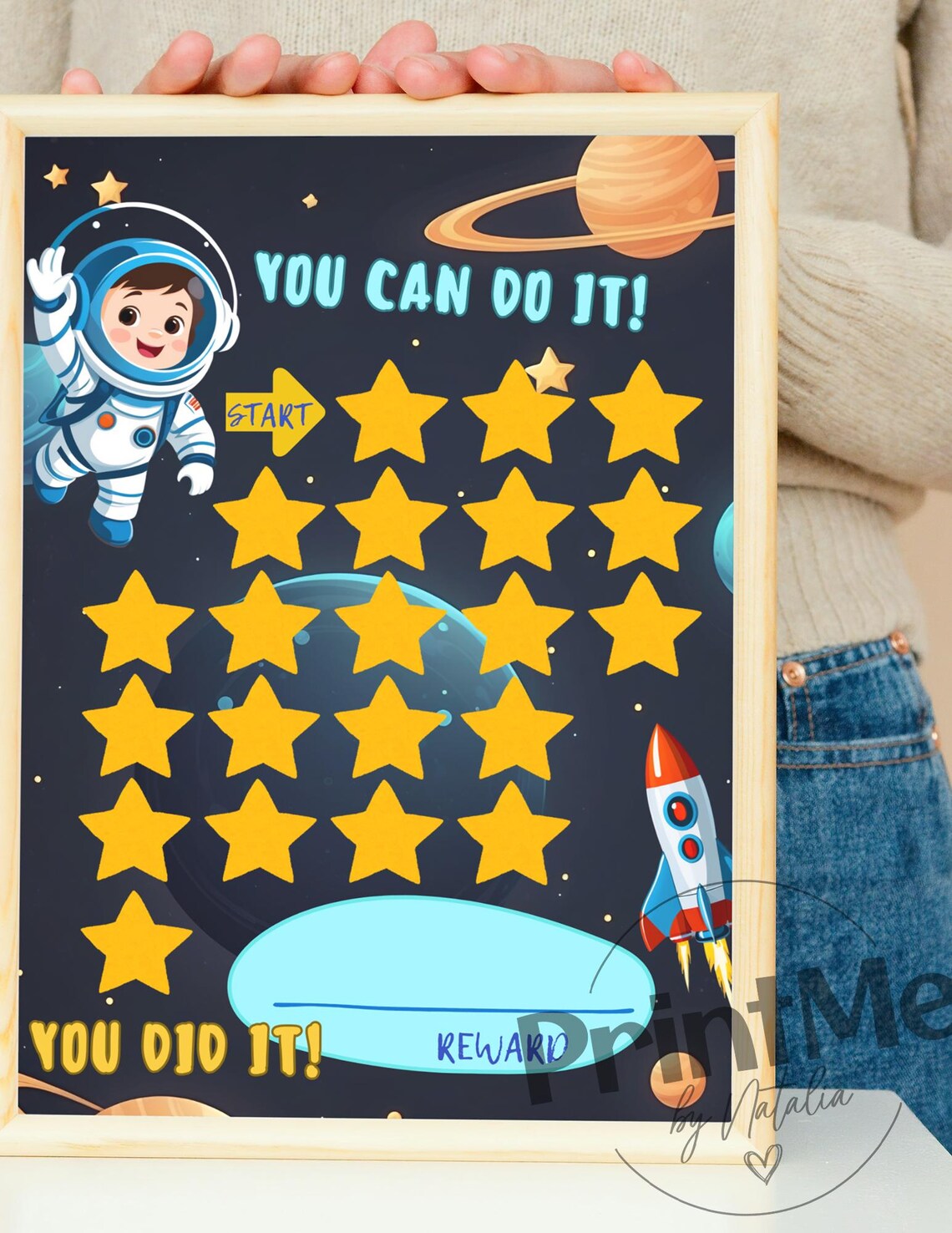 Galaxy Cosmic Toddler Reward Chart, Printable Sticker Chart, Kids Chore ...