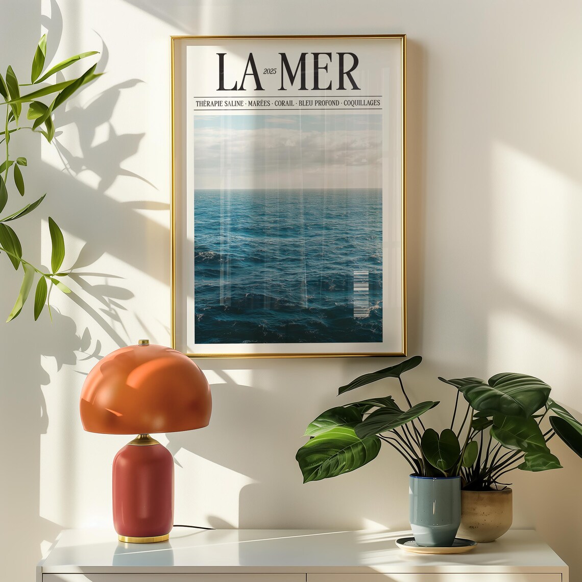 La Mer Poster | Francais Print Beach Sea Prints Surfer Cover Beach Wall ...