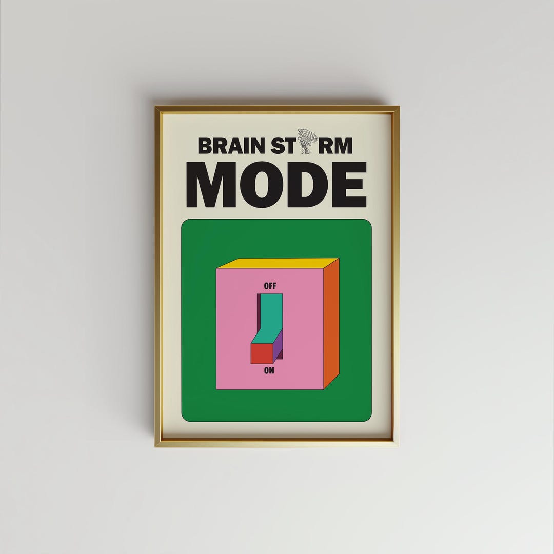 Brainstorm Mode Poster | Retro Aesthetic Wall Art, Printable Wall Art ...