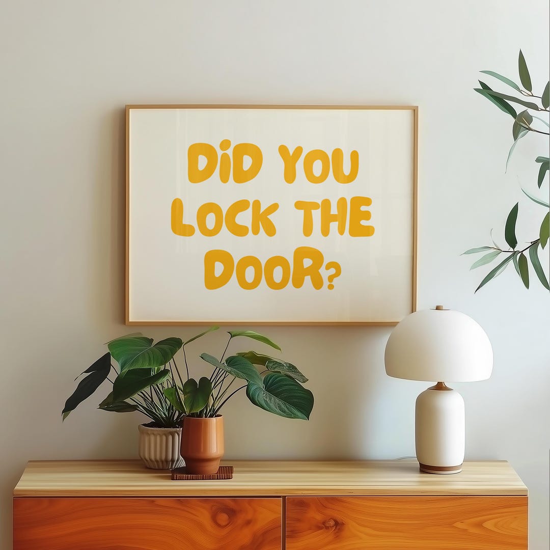 Did You Lock the Door | Retro Wallpaper | Modern Typography Poster ...