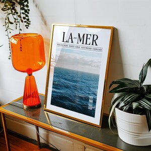 La Mer Poster | Francais Print Beach Sea Prints Surfer Cover Beach Wall ...