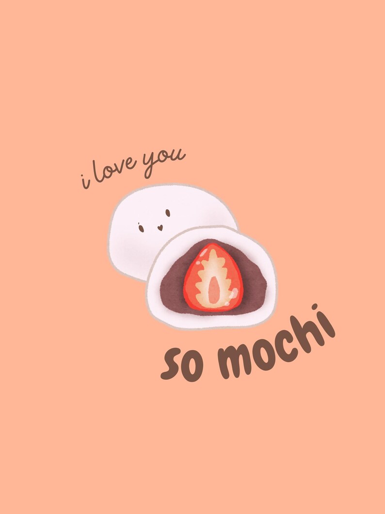 I Love You so Mochi Print - Etsy