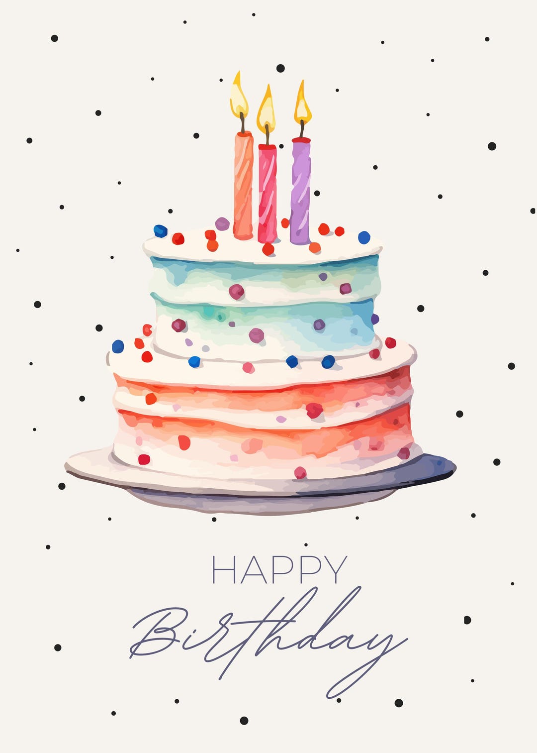 Generic Happy Birthday Card for Anyone Digital Download 5x7 Inches PDF ...